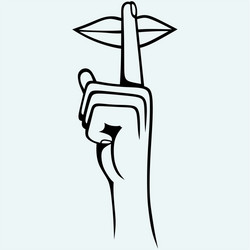 Silence Icon - Shhh Lips Hand Royalty Free Vector Image