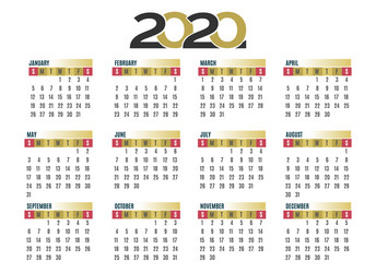 Calendar 2025 year english colorful square wall Vector Image