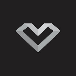 Letter mv 3d gradient geometric logo Royalty Free Vector