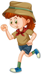 Running girl cartoon character Royalty Free Vector Image