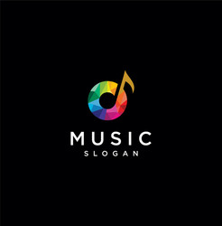 Colorful music note symbol logo design Royalty Free Vector
