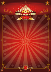 Fun red circus poster Royalty Free Vector Image