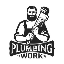 Wrench gear logo flat design Royalty Free Vector Image