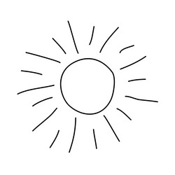 Simple sun icon isolated on white background Vector Image