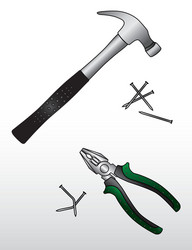Orbitoclast and hammer sketch engraving Royalty Free Vector