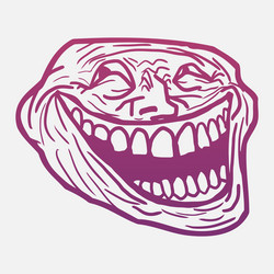 Internet meme trollface design Royalty Free Vector Image