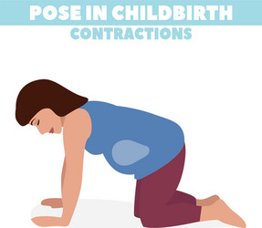 Poses in childbirth birth pains relief labor Vector Image