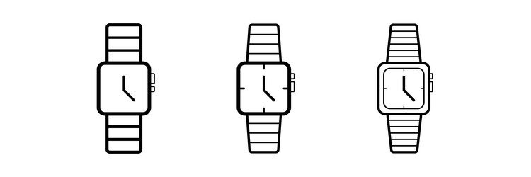 Wrist watch icons collection Royalty Free Vector Image