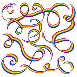 Abstract lines rainbow swirls design elements Vector Image