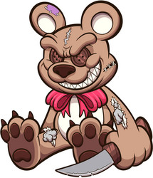 Evil cartoon teddy bear Royalty Free Vector Image