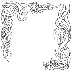Zen doodle corners with curls and spirals Vector Image