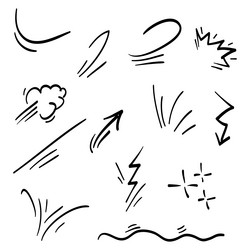 Doodle set cartoon expressions effects Royalty Free Vector