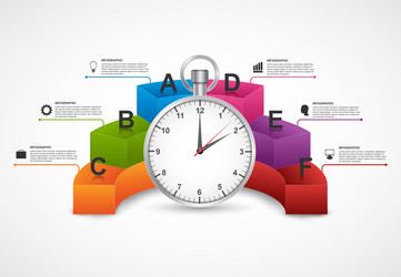 Infographics design template stopwatch Royalty Free Vector