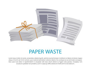 Paper waste poster with info Royalty Free Vector Image