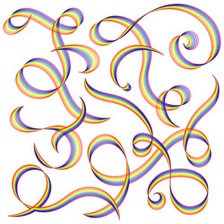 Abstract lines rainbow swirls design elements Vector Image