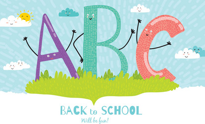 Back to school notes with smiling happy kids Vector Image