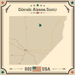 Large and detailed map of alamosa county Vector Image