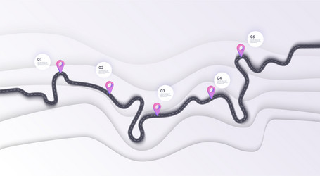 Road trip and journey route winding Royalty Free Vector