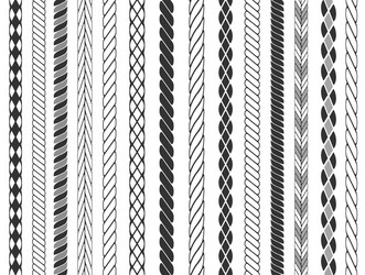 Ropes pattern brushes braids and plaits set Vector Image