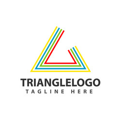 Modern and simple triangle logo in line style Vector Image