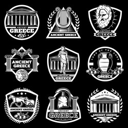 Vintage ancient greek marks set Royalty Free Vector Image