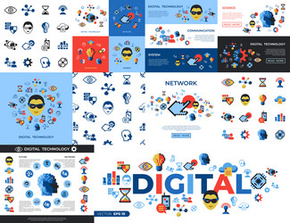 Digital pixel art technology Royalty Free Vector Image