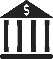 Flat line bank icon symbol sign logo template Vector Image