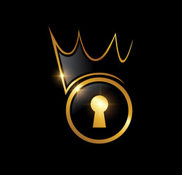 Golden luxury key icon Royalty Free Vector Image