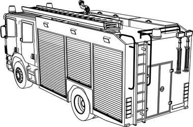 Sketch a fire engine on white background Vector Image