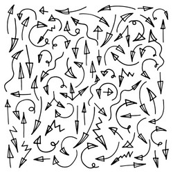 Arrows hand drawn doodle sketchy swirl line arrow Vector Image