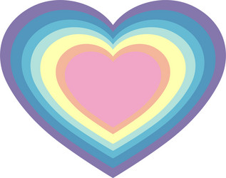 Rainbow wavy circle frame in pastel color template