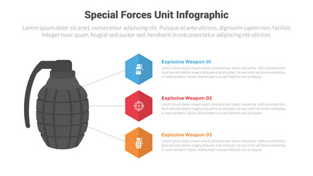 Special forces unit equipment gears infographics Vector Image