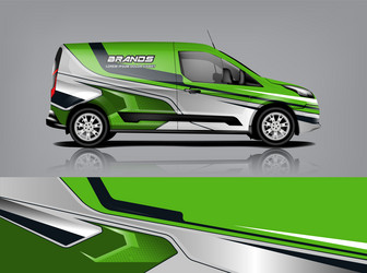 Van wrap design template with wave shapes decal Vector Image