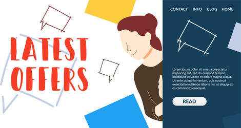 A smiling girl looks out from behind screen Vector Image