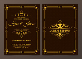 Wedding invitation card with floral pattern Vector Image