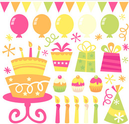 Lets party clip art collection Royalty Free Vector Image