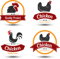 Design chicken logo delicious Royalty Free Vector Image