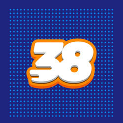 Number 38 3d fast icon Royalty Free Vector Image