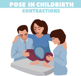 Poses in childbirth birth pains relief labor Vector Image