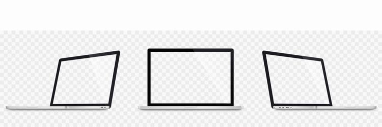 Realistic golden laptop with blank screen Vector Image