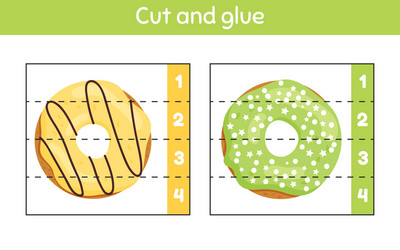 Cut and glue learning numbers worksheet for kids Vector Image