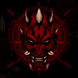 Demon head logo Royalty Free Vector Image - VectorStock