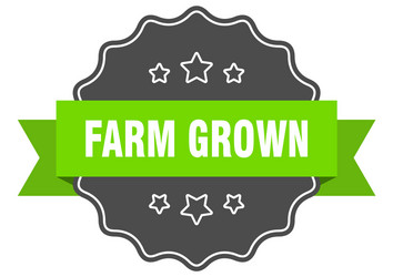 Farm grown stamp farm grown label round grunge Vector Image