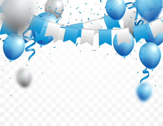 Celebration party banner with blue color balloons Vector Image