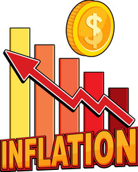 Inflation isolated word text Royalty Free Vector Image