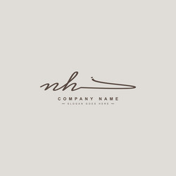 Initial letter nh logo - minimal business Vector Image