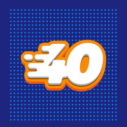Number 40 3d fast icon Royalty Free Vector Image