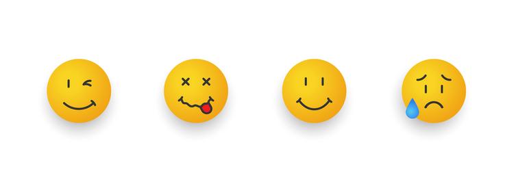 Icon smile emoji cartoon emoji set smiley faces Vector Image