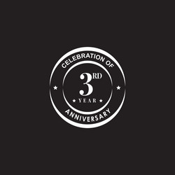 3rd year anniversary emblem logo design Royalty Free Vector