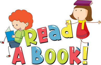 Font design for read a book with kid reading Vector Image